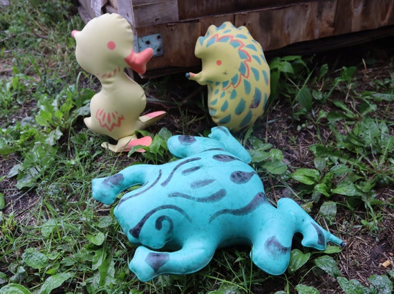 Rare New Soviet Inflatable Toys Toad Duckling Hedgehog. - Etsy