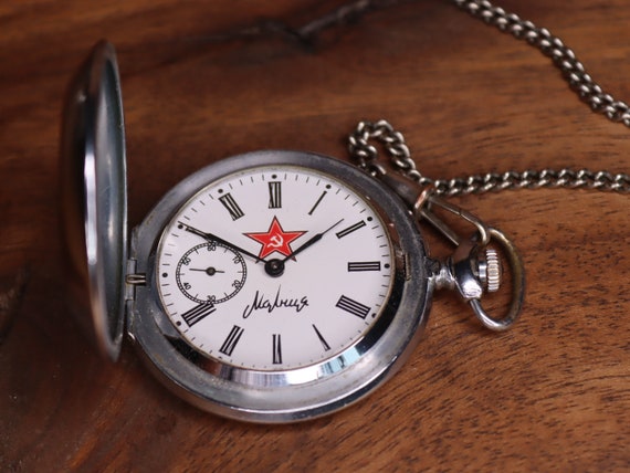 Rare Soviet pocket watch. Vintage mechanical pocket w… - Gem