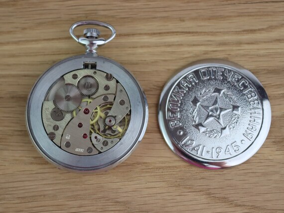 1990 New Rare pocket watch Molnija Star Victory WWII … - Gem