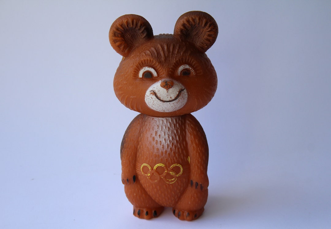 Rare Soviet Plastic Olympic Bear. Soviet Toy. Vintage Toy. Olympiad ...
