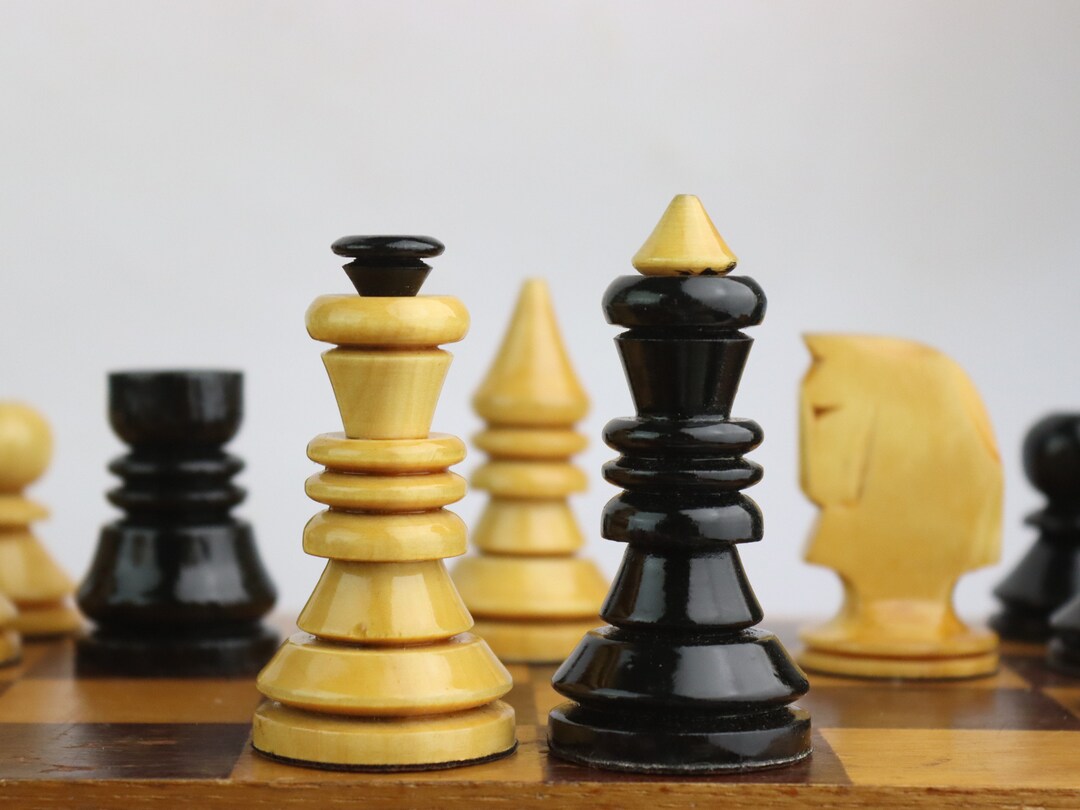Soviet Chess Set. Vintage Chess Set USSR. Wooden Chess. Soviet Staunton ...