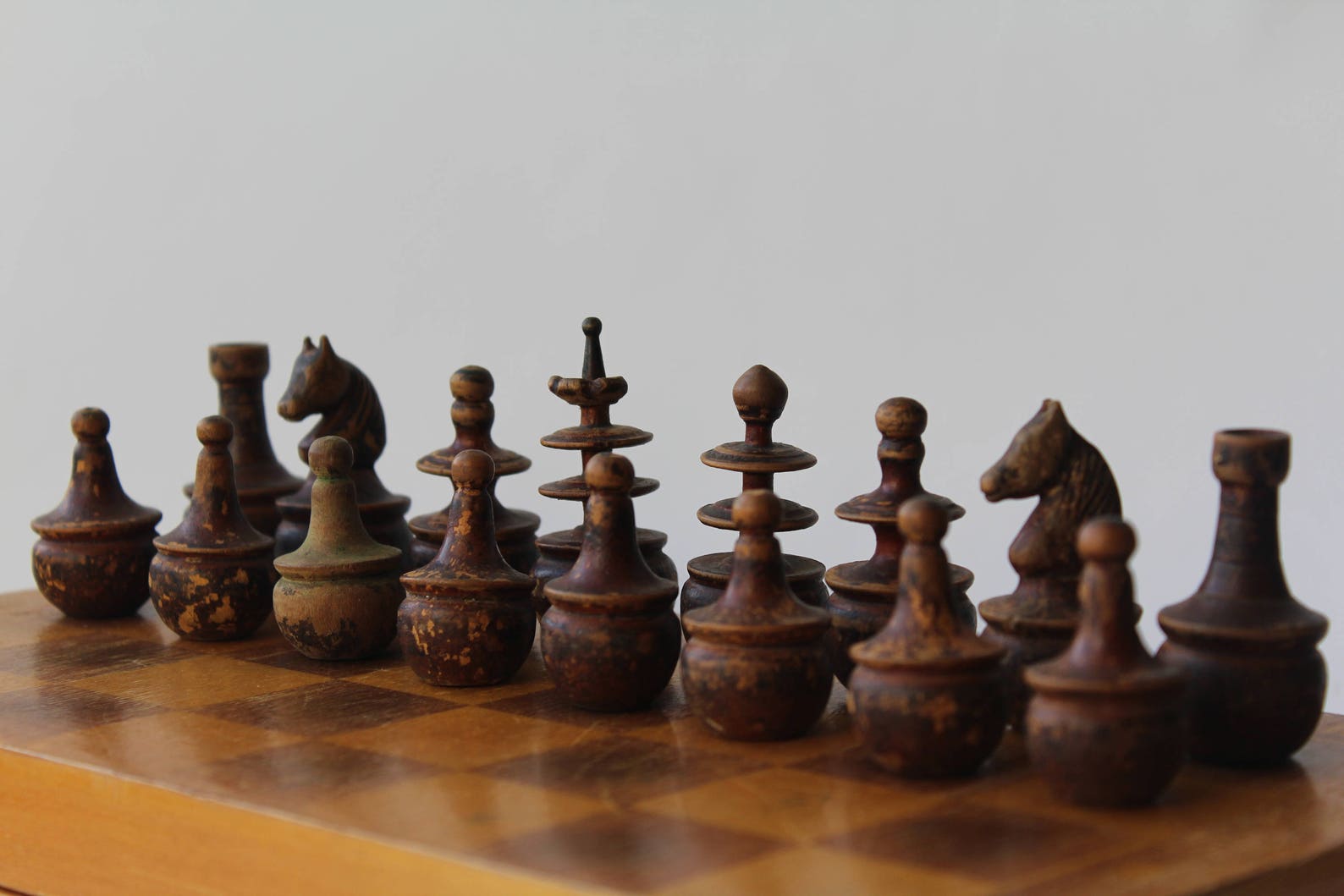 Very Rare Antique Wooden Chess Set Roly Poly Chess Vintage - Etsy