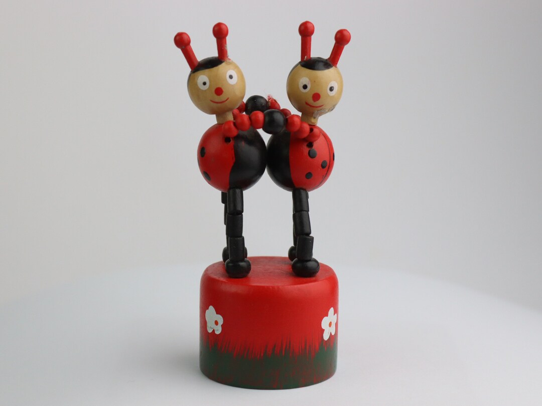Very Rare Soviet Toy Dancing Ladybugs. Dancing Ladybug. Wooden Toy ...