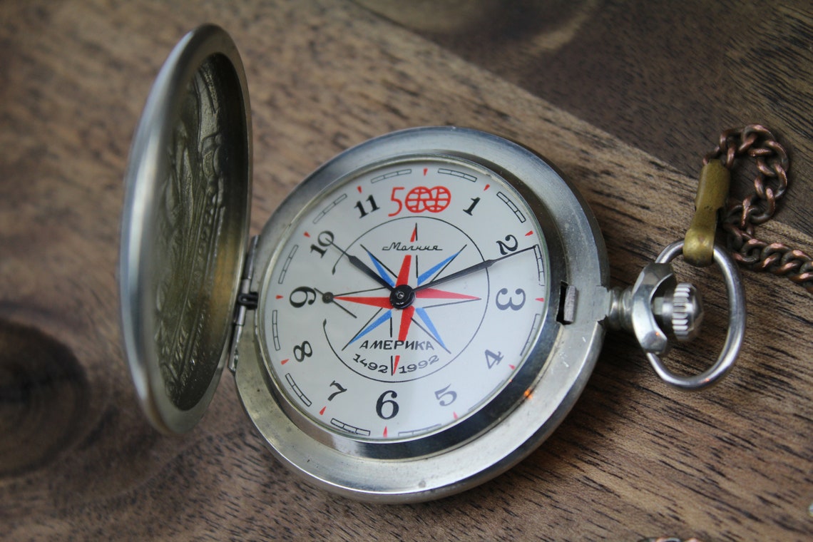 Soviet Pocket Watch White Dialmechanical Pocket Watch USSR - Etsy