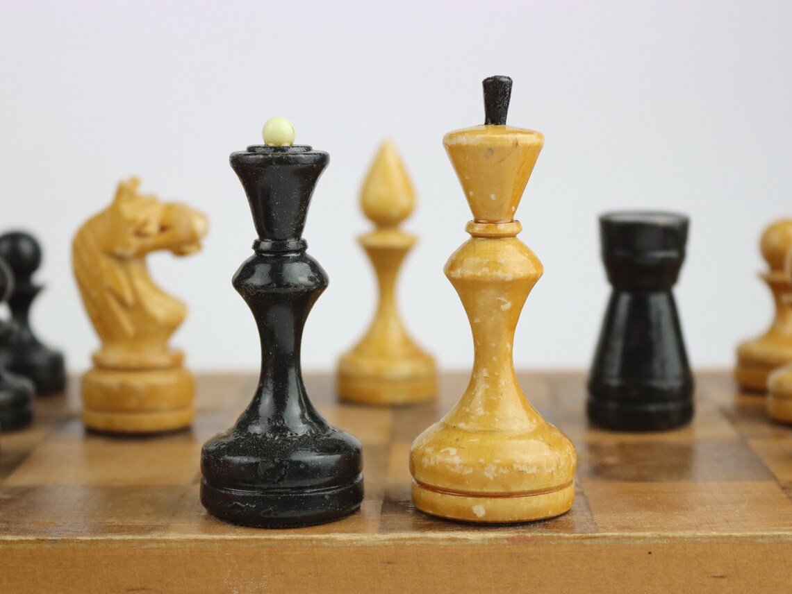 Soviet Small Chess Set USSR Chess Set Wooden Chess Set USSR - Etsy