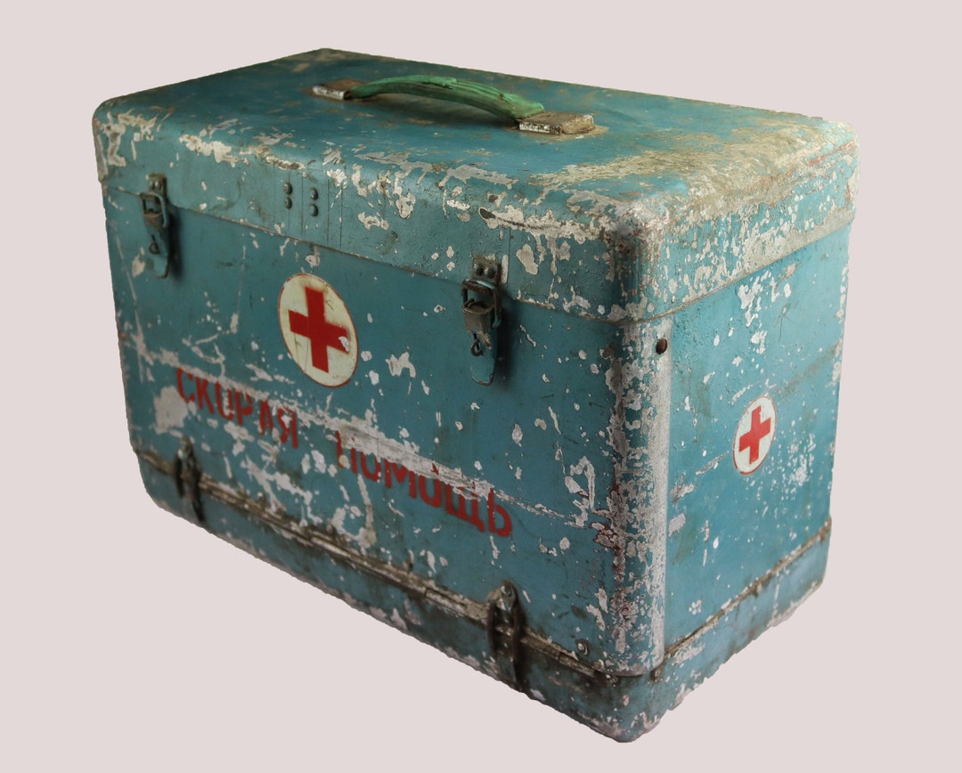 Big Soviet Metal Medical Box, First Aid Kit, Medical Kit, Medicine ...