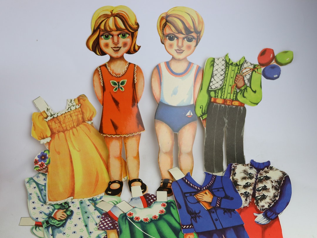 Rare Paper Set Game Dolls With Paper Clothes, Soviet Doll, 2D Doll ...