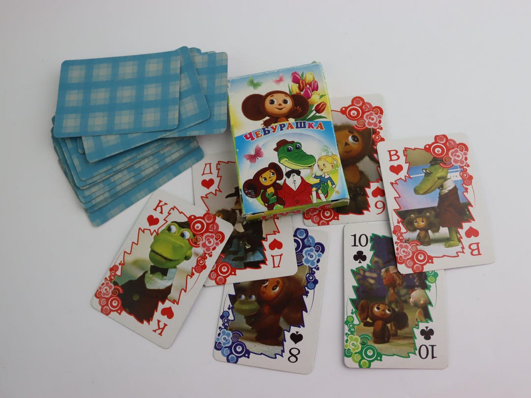 Vintage Kids Playing Cards, Cheburashka, Crocodile Gena, Shapoklyak ...