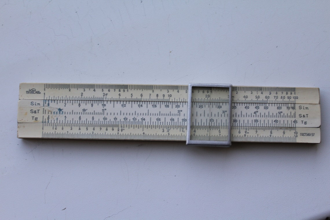 Logarithmic Ruler Old Calculator Vintage Ruler Retro - Etsy
