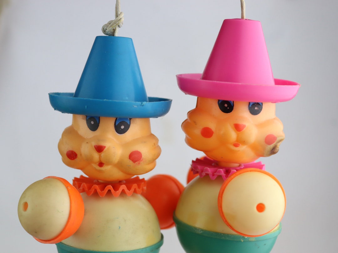 Very Rare Pair of Soviet Celluloid Baby Rattle Puss in Boots, Beanbag ...