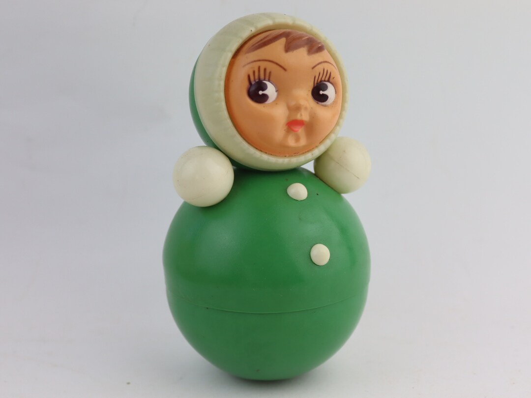 Green Soviet Celluloid Roly-poly. Soviet Roly-poly. Nevalyashka USSR 50 ...