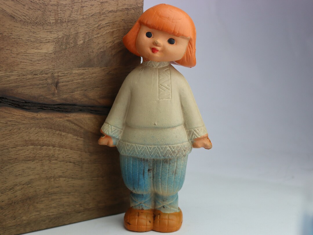 Rare Old Soviet Rubber Funny Russian Boy in Kosovorotka and Bast Shoes ...