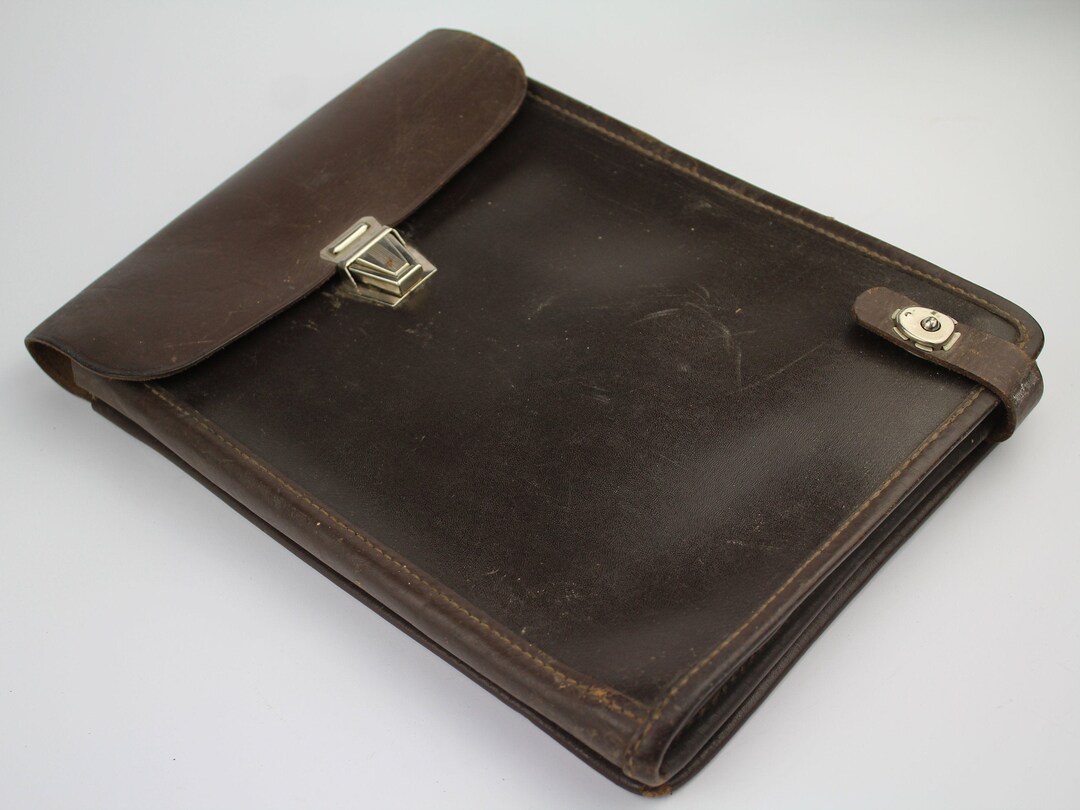 1978 Soviet Vintage Leather Military Messenger Bag. Military Officer ...