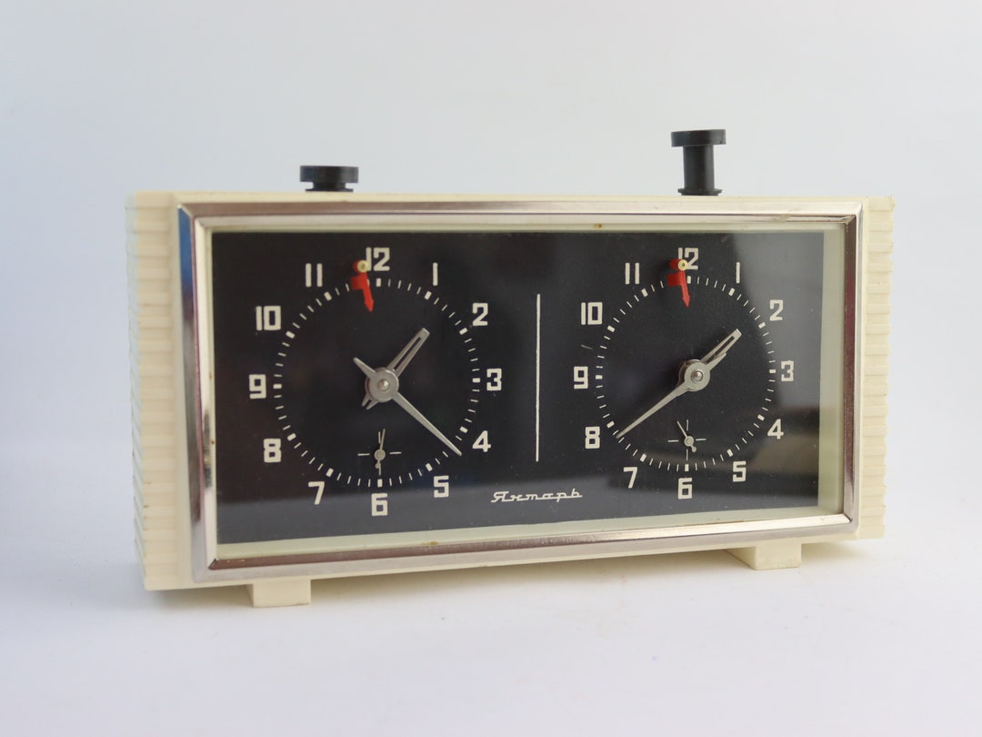 Rare Black Dial Soviet Chess Clock Jantar. Chess Timer USSR. Plastic ...