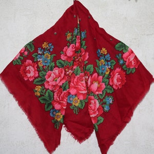 Soviet Shawl. Soviet Scarf. Wool Shawl. Ukrainian Style. Head Scarf ...
