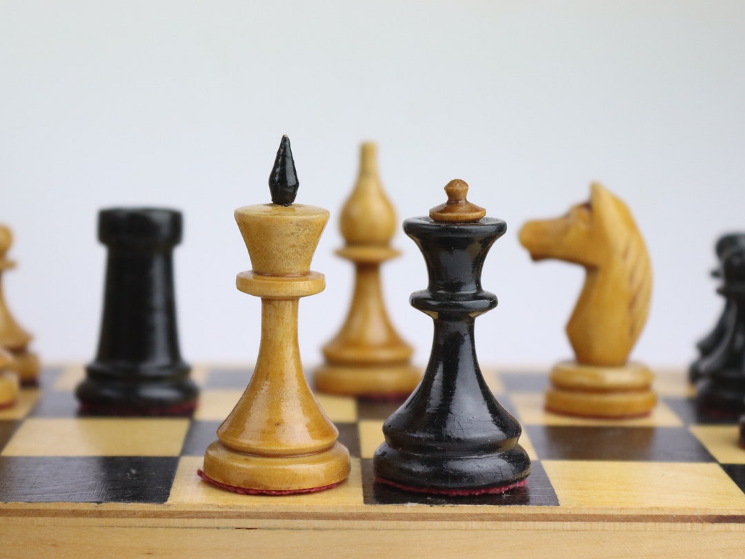 Soviet Small Chess Set, Chess USSR, Vintage Chess, Wooden Chess Set ...