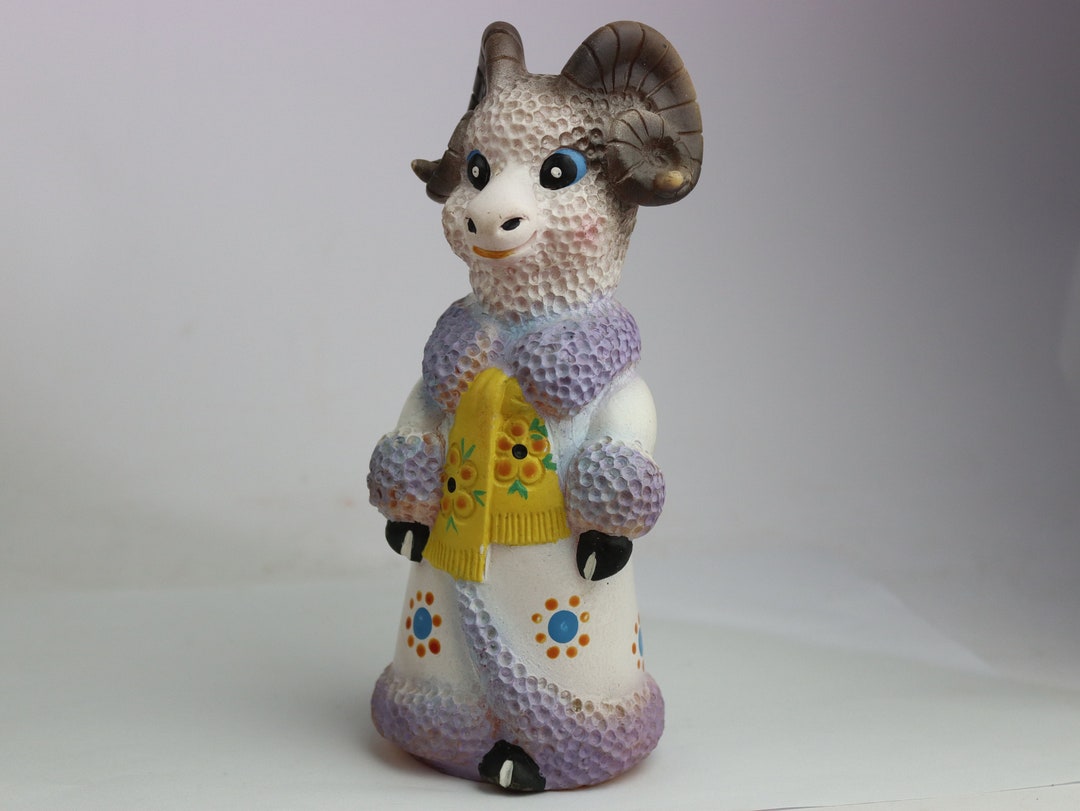 Soviet Rubber Goat. Mom Goat Fairy Tale Seven Kids. Soviet Toy. Vintage ...