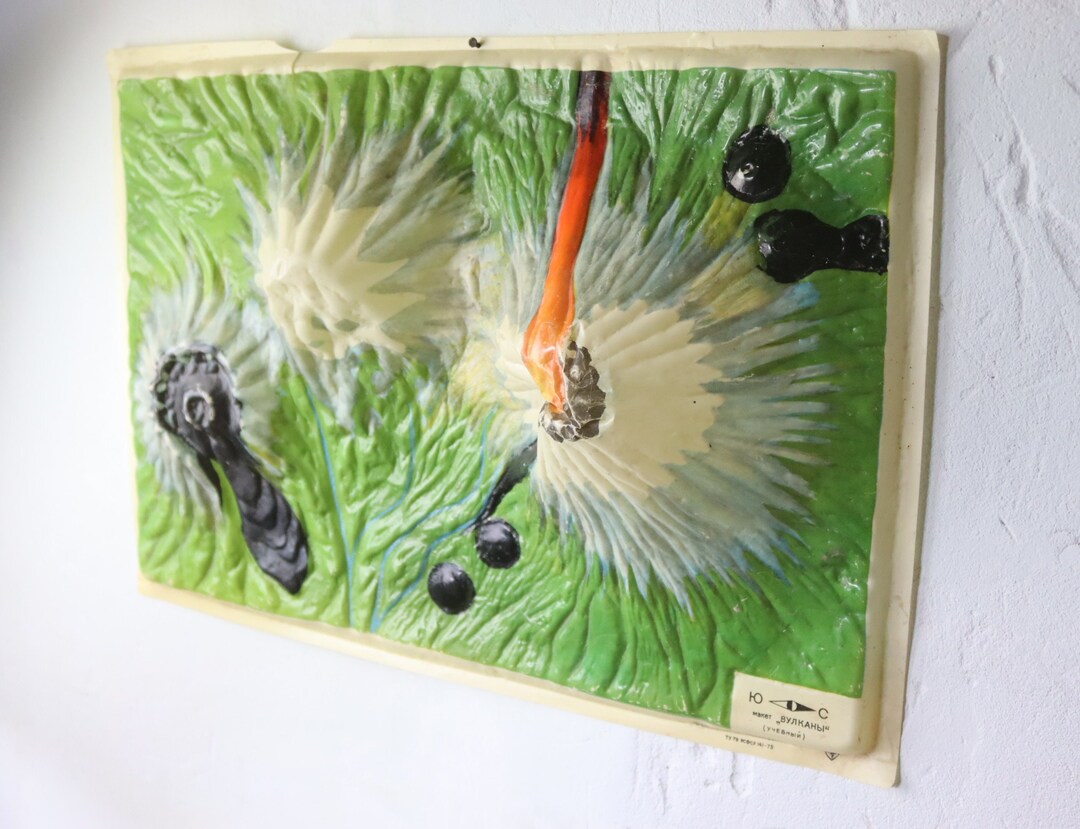Soviet Volumetric Volcano Eruption and Lava Model. Geographical Model ...