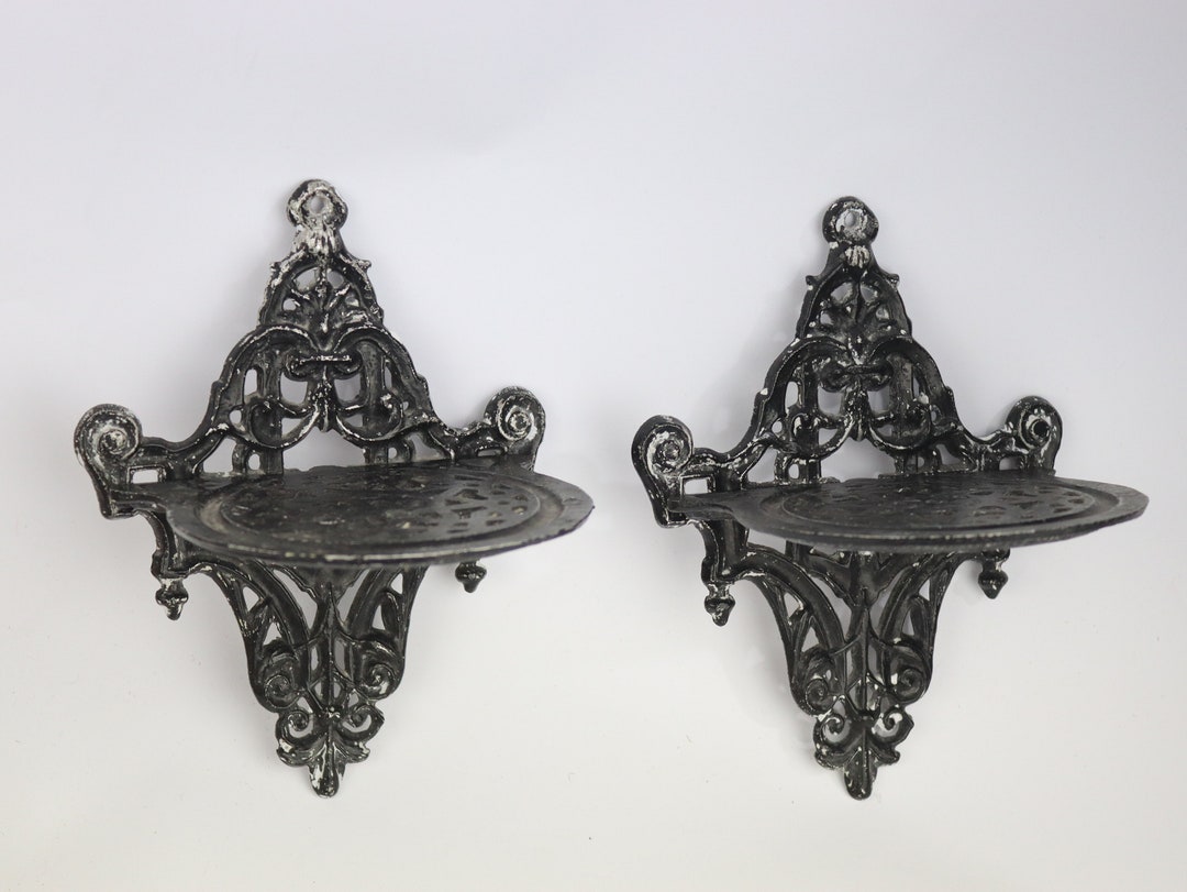 Pair of Vintage Metal Openwork Shelves, Soviet Shelf, Odessa Wall Shelf ...