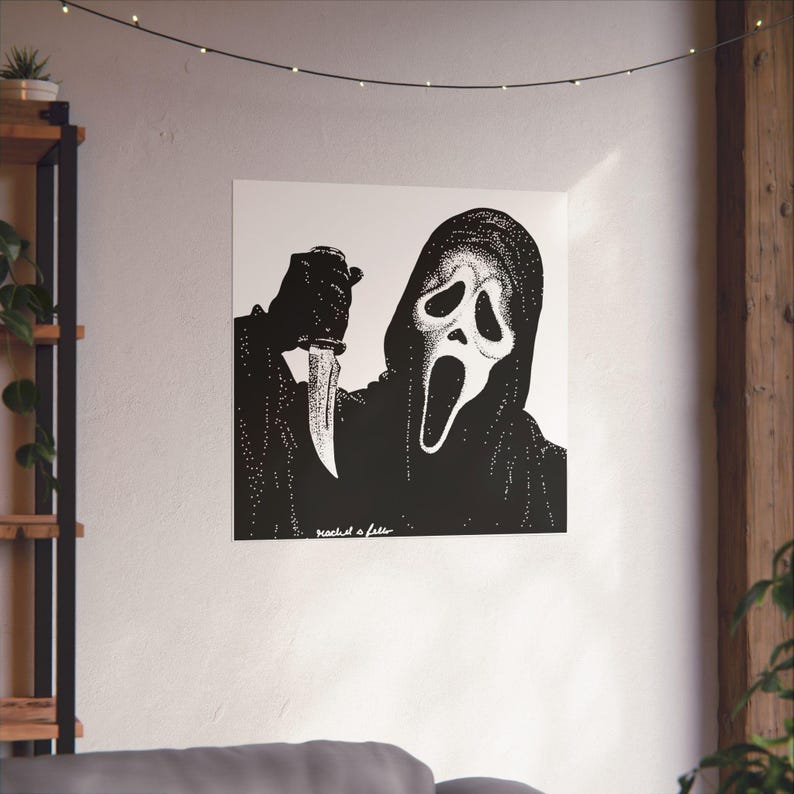 Scream Portrait | Digital Printable | Stipple Fan Art | Original Art - Etsy