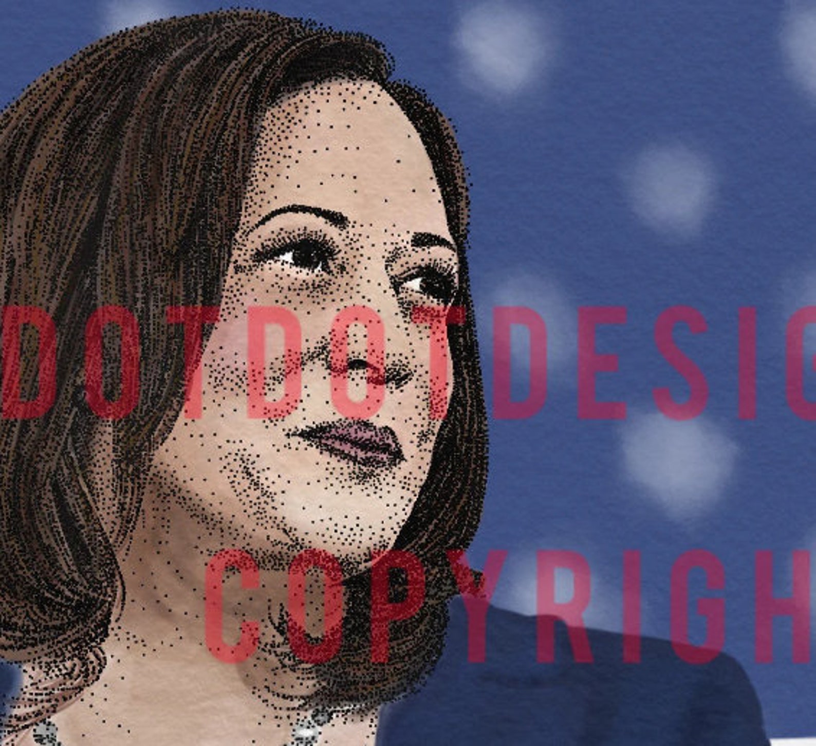 Kamala Harris Portrait Digital Printable Stipple Art Original Art - Etsy