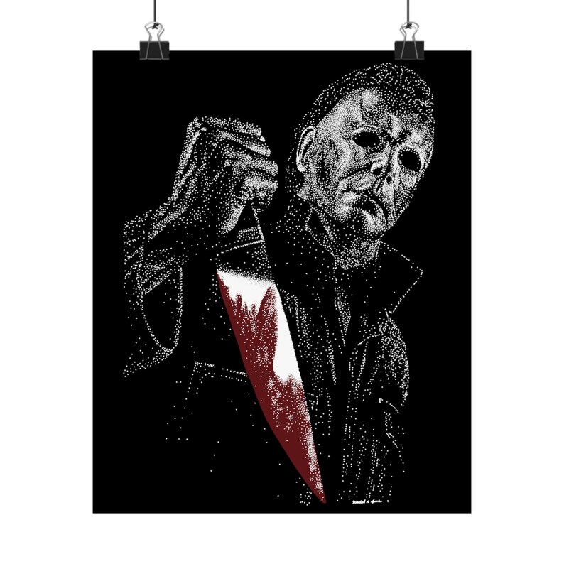 Michael Myers From Halloween - Stipple Art Print/poster - Etsy