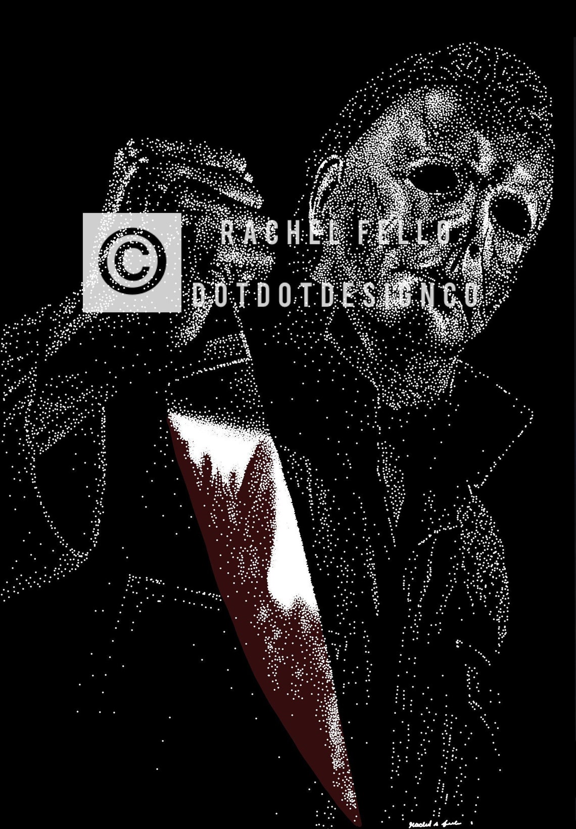 Michael Myers Portrait | Digital Printable | Stipple Fan Art | Original ...