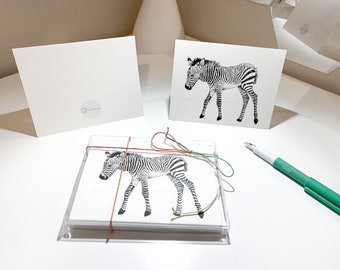 Zebra Note Flats With Matching Envelopes Set of 12 Note Cards - Etsy