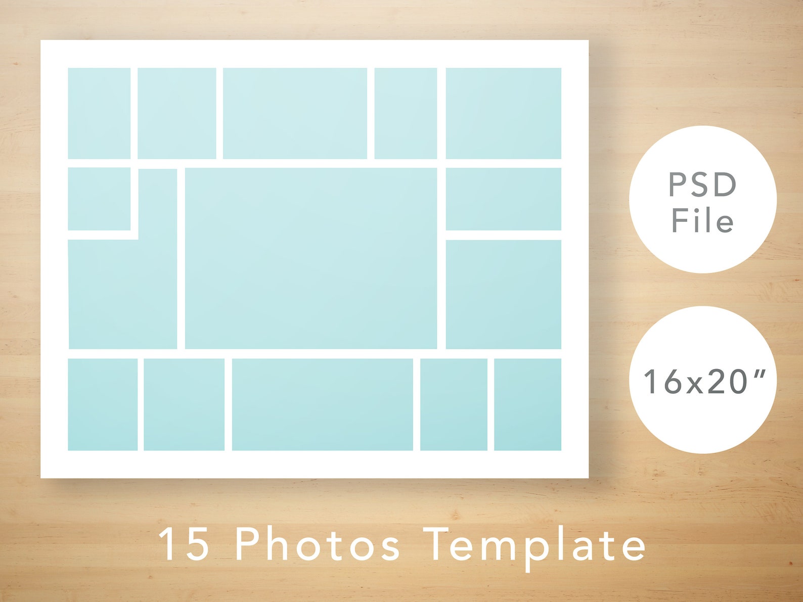 16x20" Photo Collage Template | Photoshop Collage | Mood Board Template ...