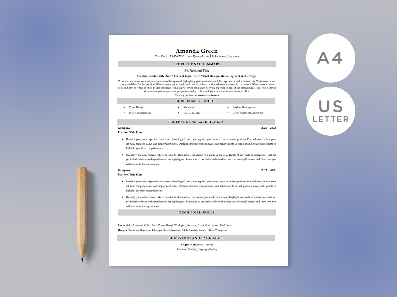 ATS Friendly Resume Template for Google Doc, Word | ATS Compatible ...