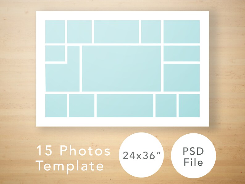 24x36" Photo Collage Template | Photoshop Collage | Mood Board Template ...