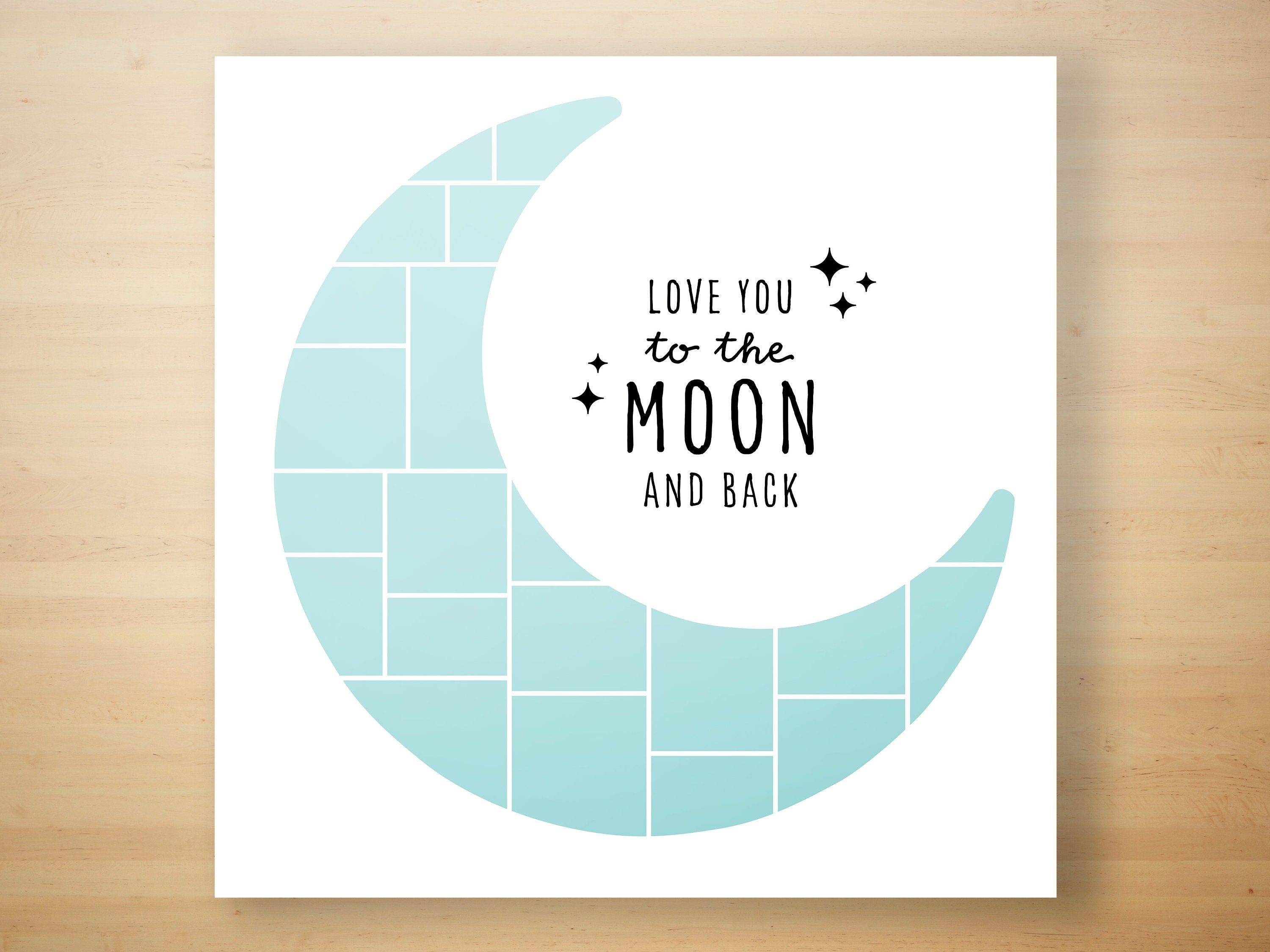 20x20" Moon Photo Collage Template | Photoshop Collage | Custom Collage ...