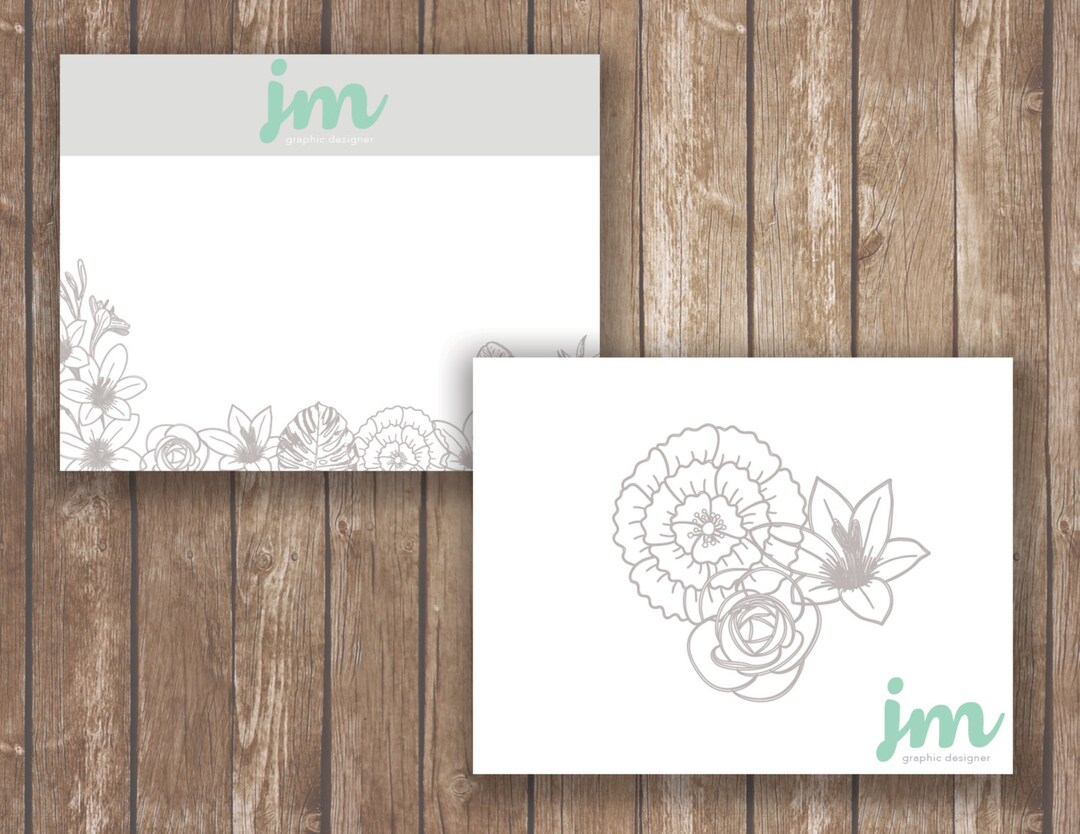 Personal Note Card Template - Note Card Design - Digital Illustrator ...