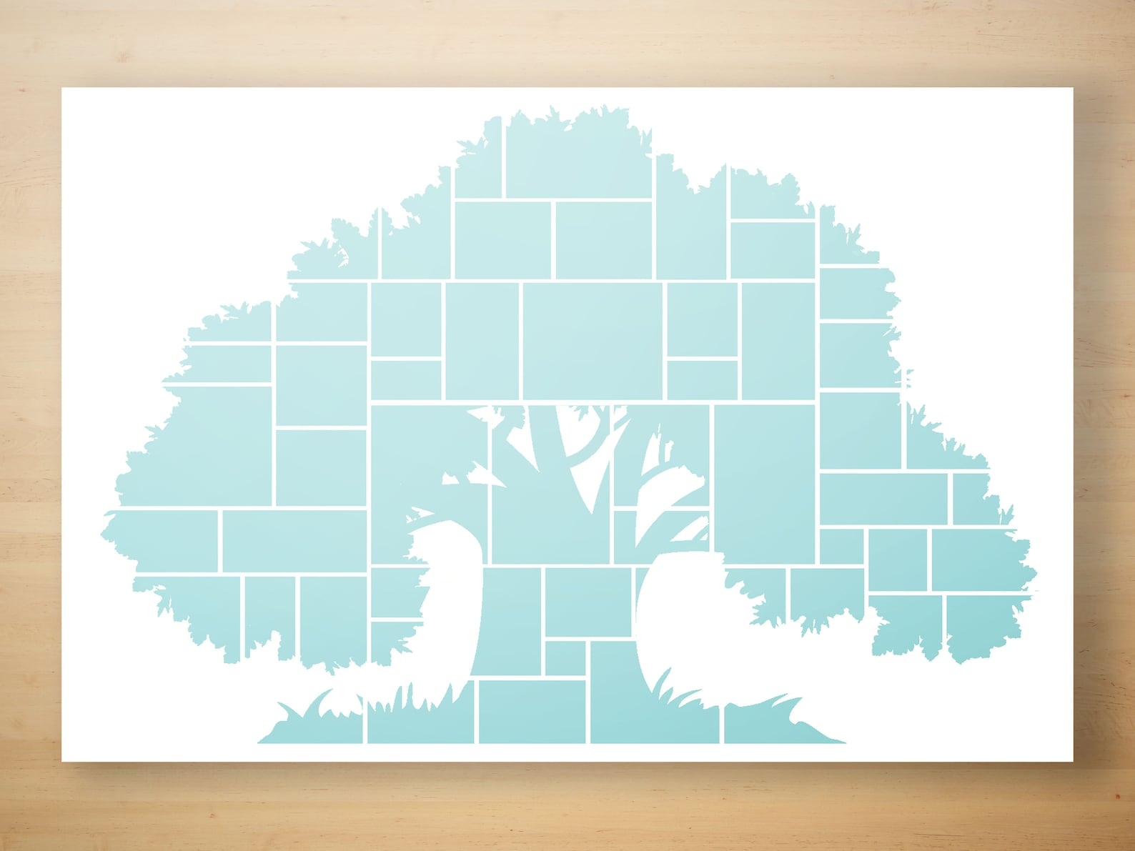 24x36" Family Tree Photo Collage Template | Photoshop Collage | Custom ...