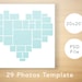 20x20" Heart Photo Collage Template | Photoshop Collage | Custom ...
