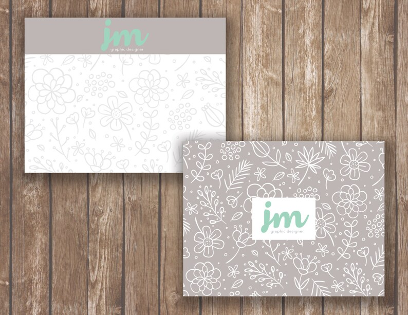 Personal Note Card Template Note Card Design Digital Illustrator Files ...