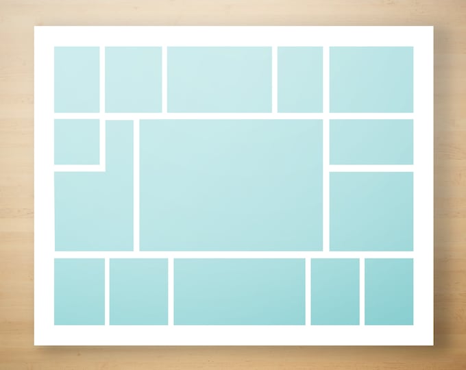 20x20" Heart Photo Collage Template | Photoshop Collage | Custom ...