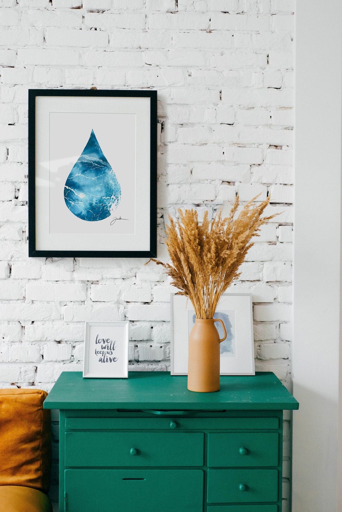 Oceans Drop, FINE ART PRINT, Aquarell Malerei, Meer, Blau, See - Etsy.de