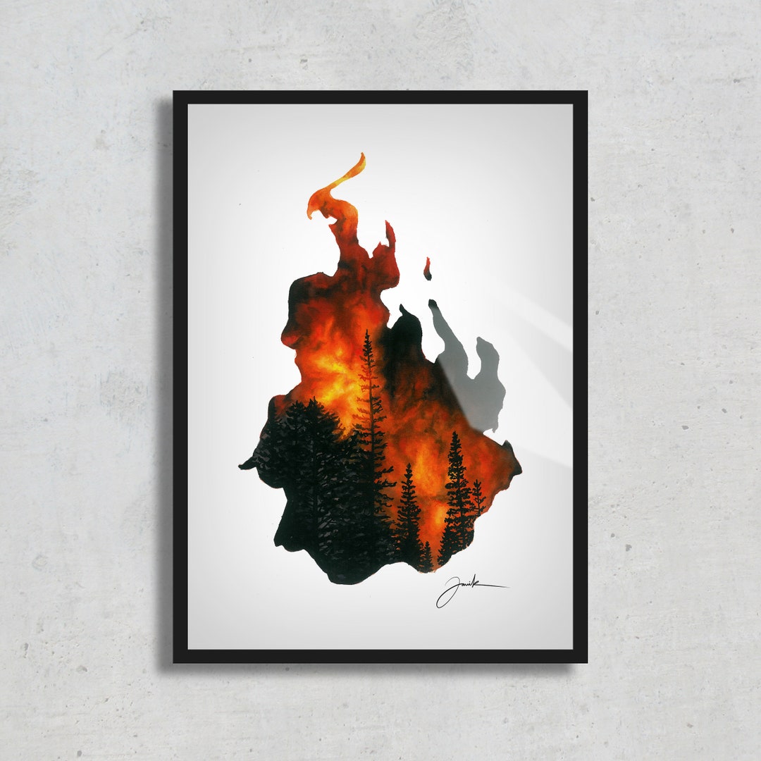 Element, Fire, FINE ART PRINT, Burning, Nature, Red - Etsy