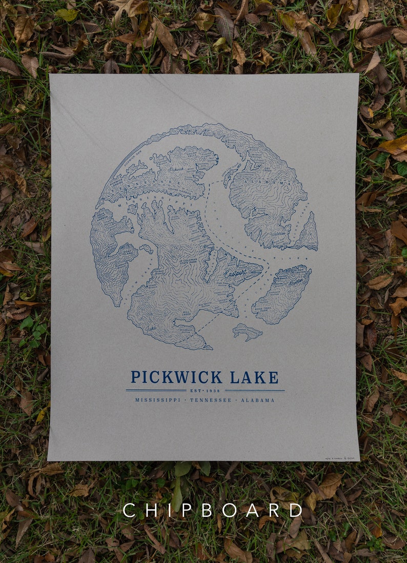 Pickwick Lake Map Poster | Etsy