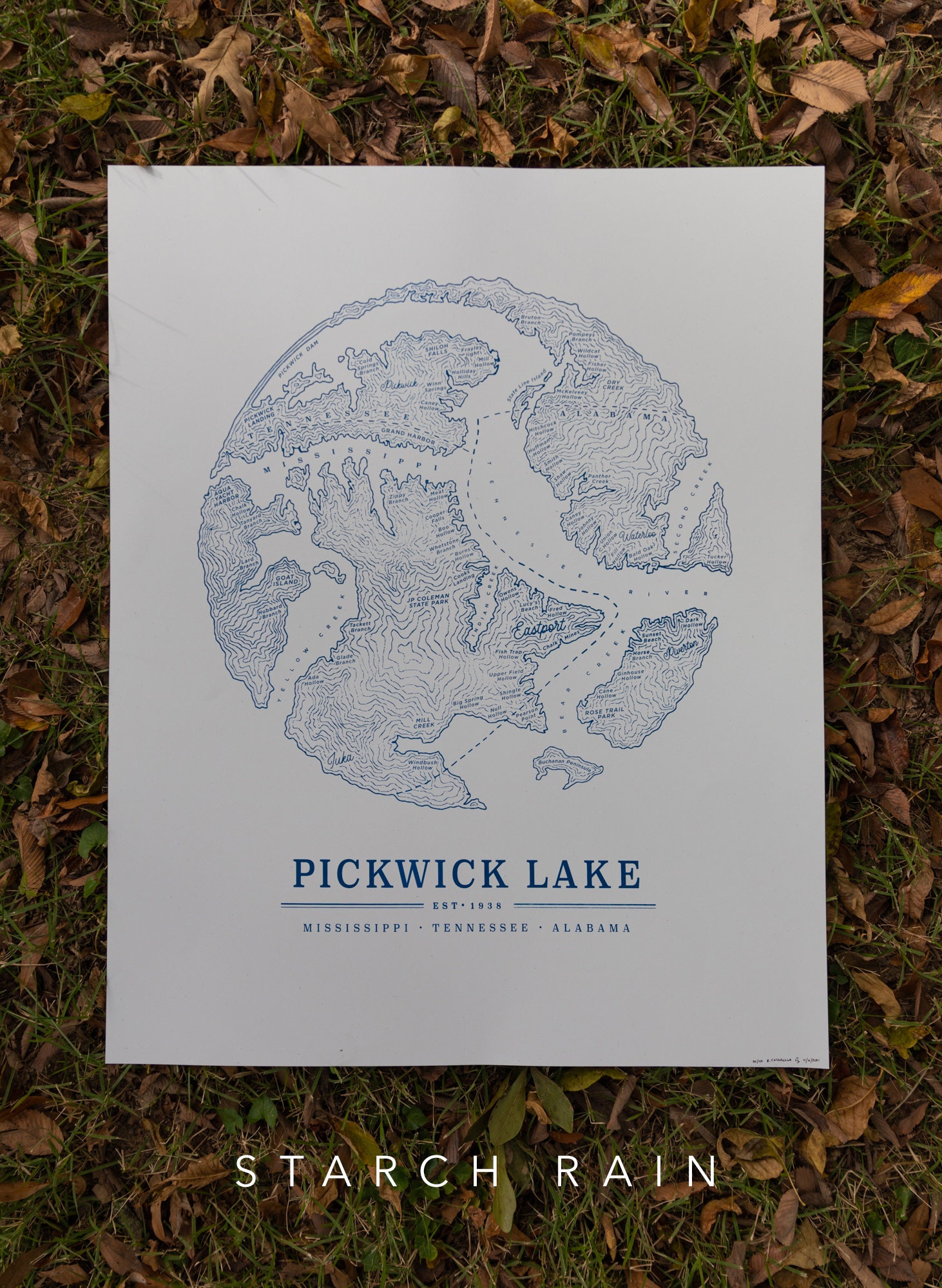 Pickwick Lake Map Poster | Etsy