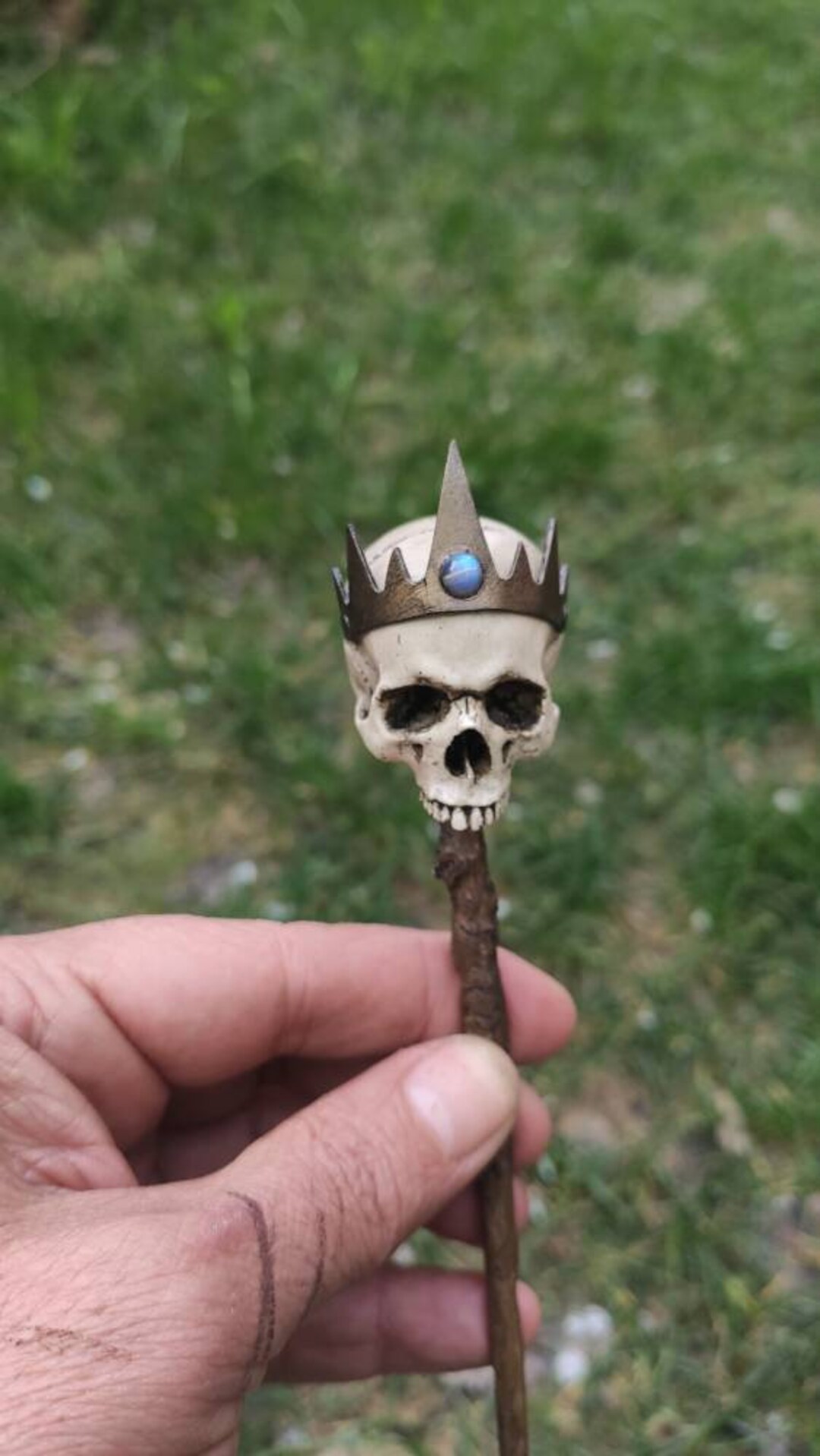 Crowned Human Skull Hair Stick Labradorite Gem Stone Hair - Etsy