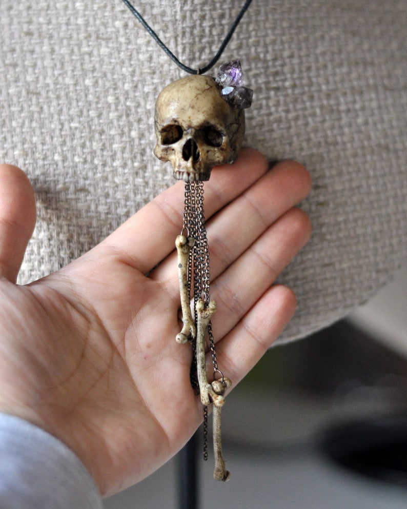 High Detailed Realistic Human Skull Necklace Realistic Bones | Etsy