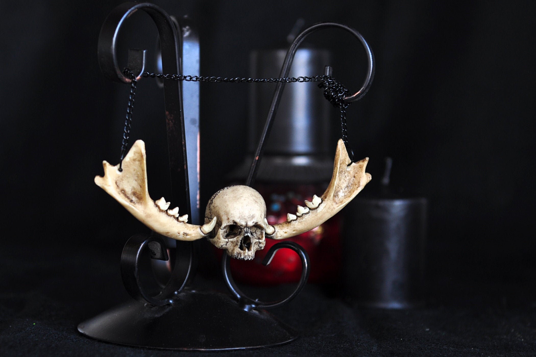 Realistic Human Skull Pendant Realistic Lower Jaw Bones | Etsy