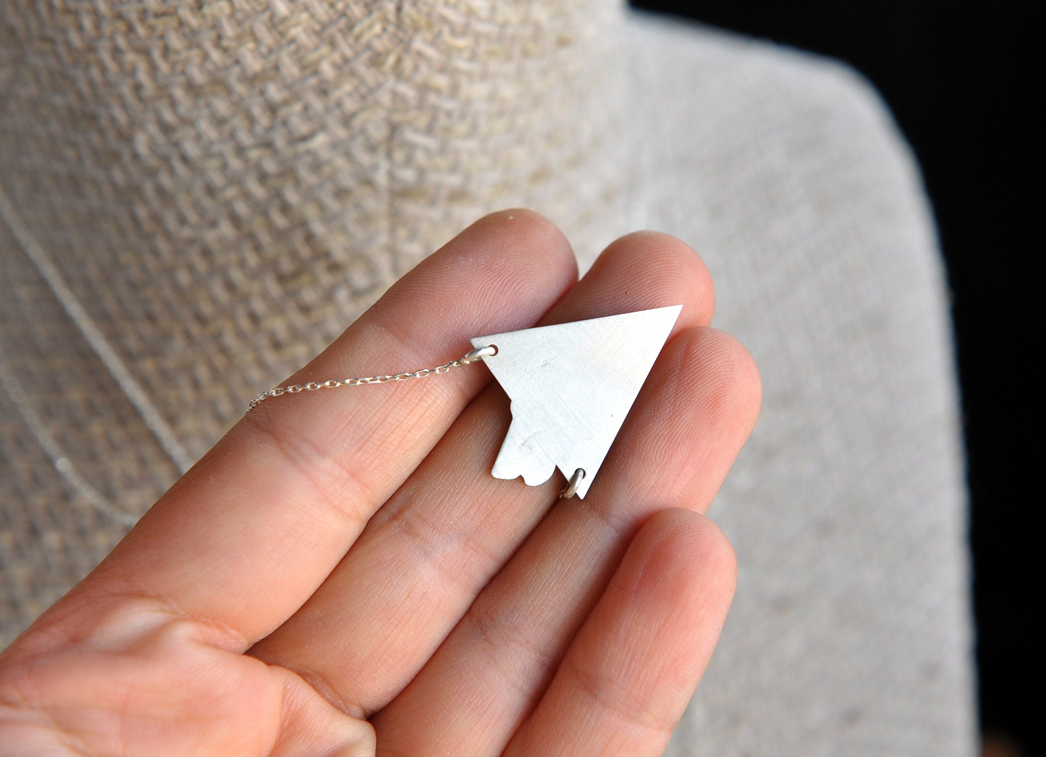 Wolf Necklace Mountain Jewelry Pine Tree Pendant Silver - Etsy