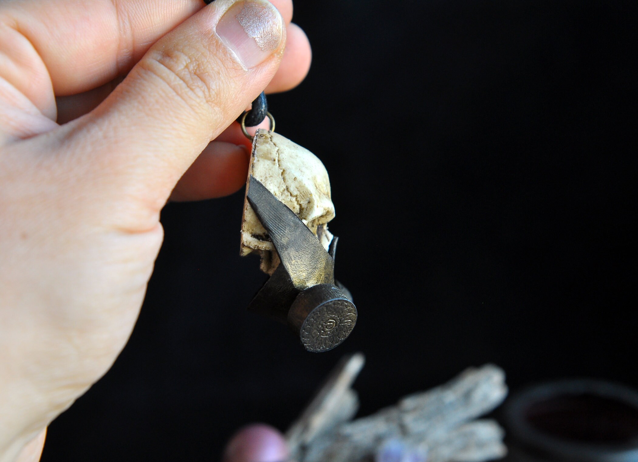 Gas Masked Skull Pendant, Big Size Half Skull Pendant, Handcrafted ...