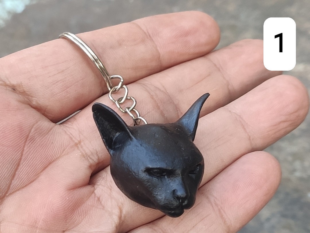 Black Cat Keychains, Cat Lover Gift, Cat Lover Accessories, Gothic ...