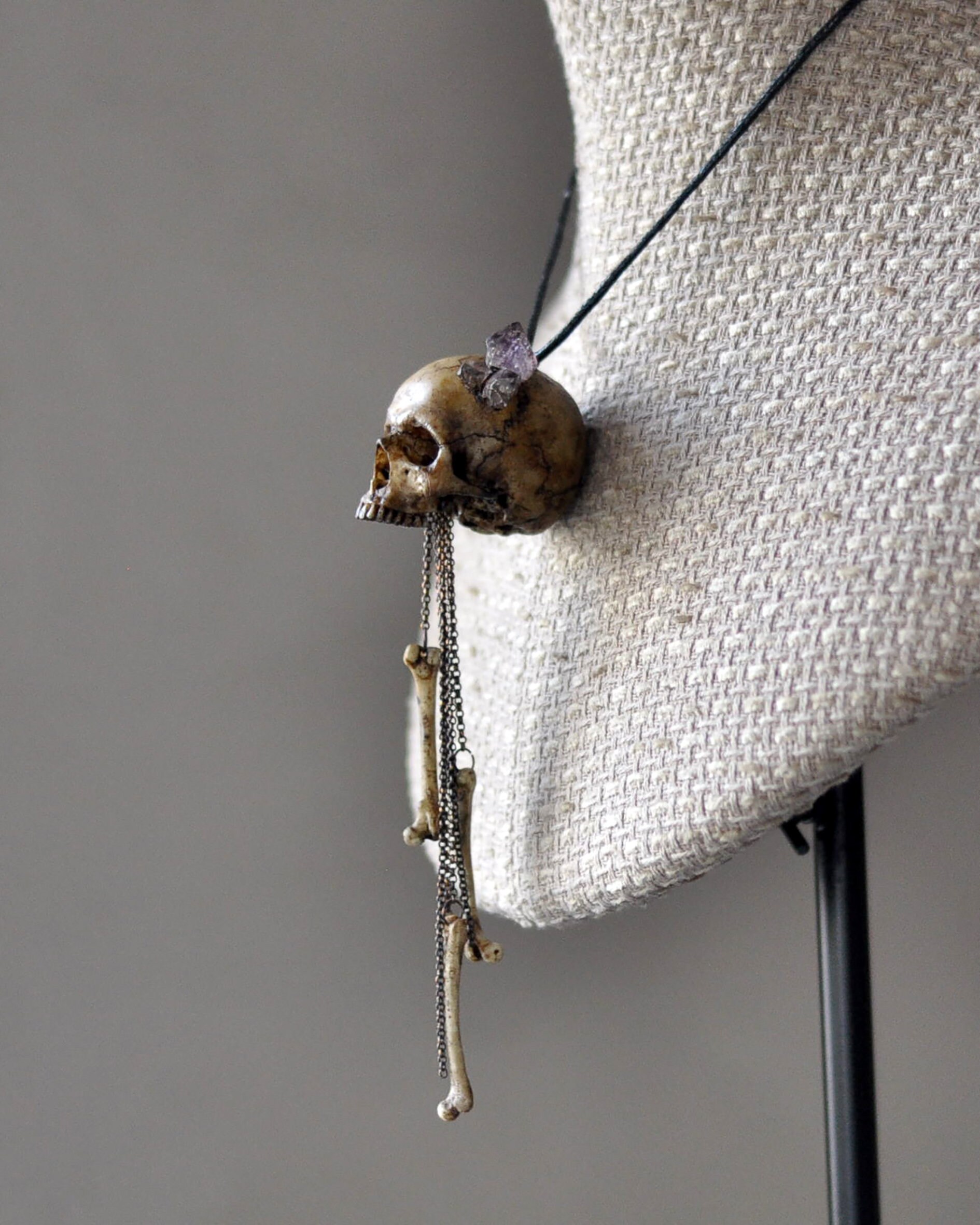 High Detailed Realistic Human Skull Necklace, Bones and Skull Pendant ...