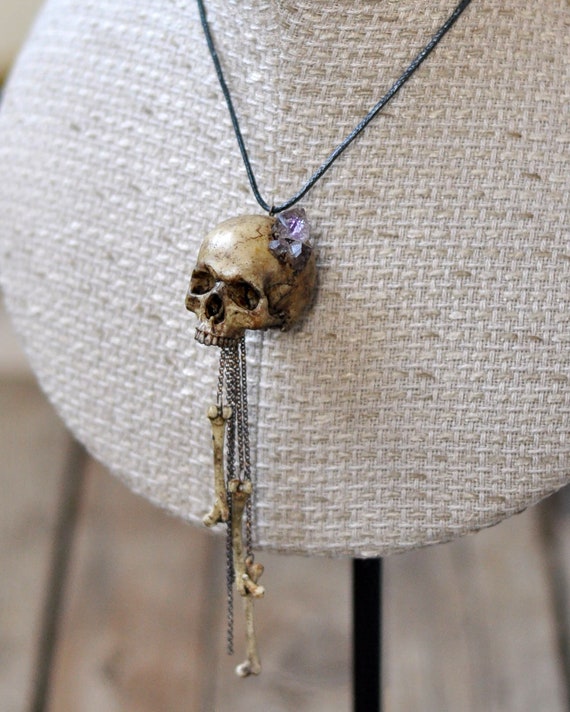 High Detailed Realistic Human Skull Necklace Realistic Bones | Etsy