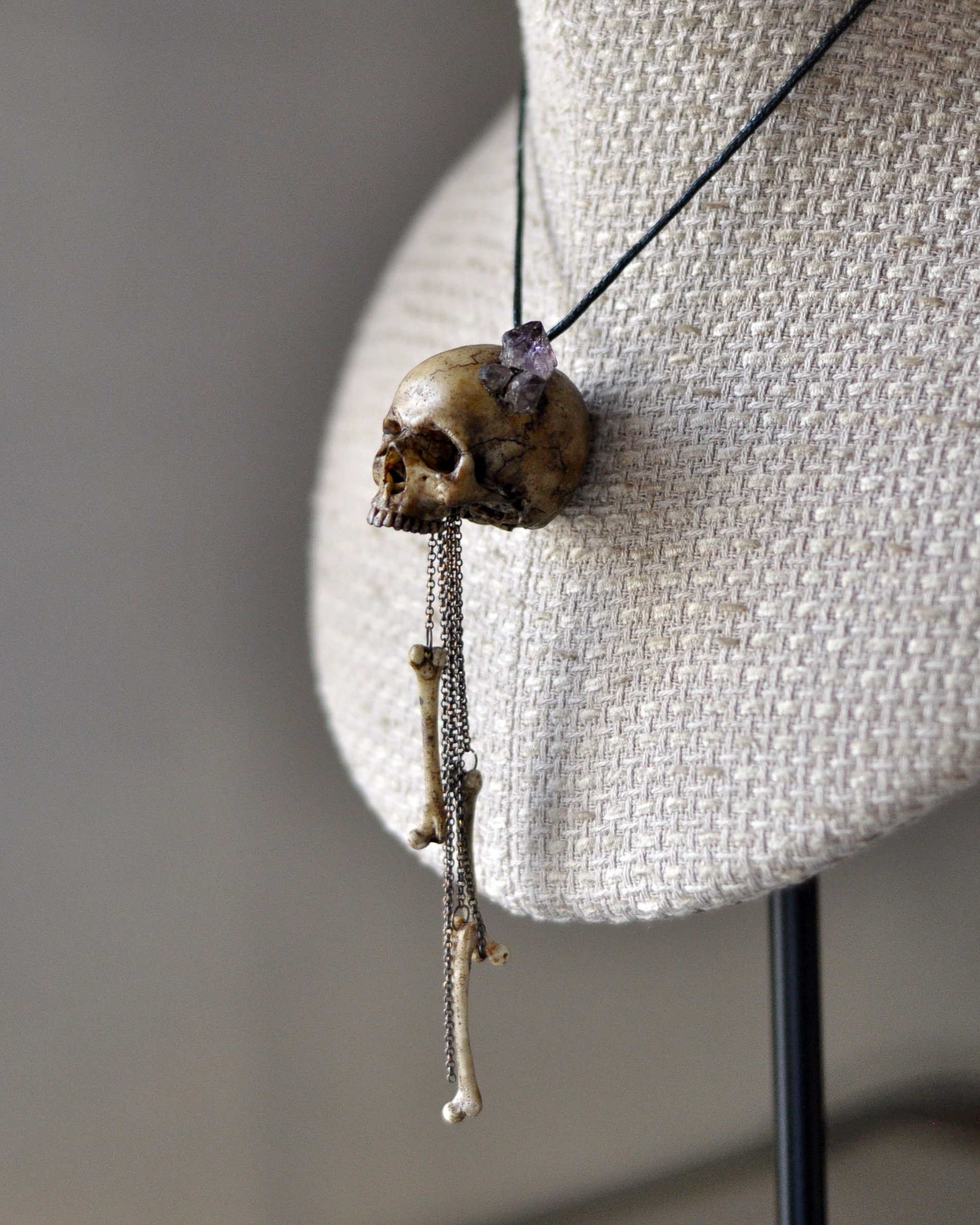 High Detailed Realistic Human Skull Necklace, Bones and Skull Pendant ...
